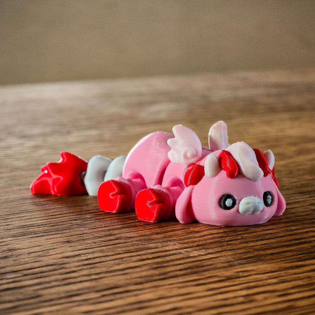 3D Printed Articulated Cupid Cow Figure Flexi Fidget Sensory Toy the ...