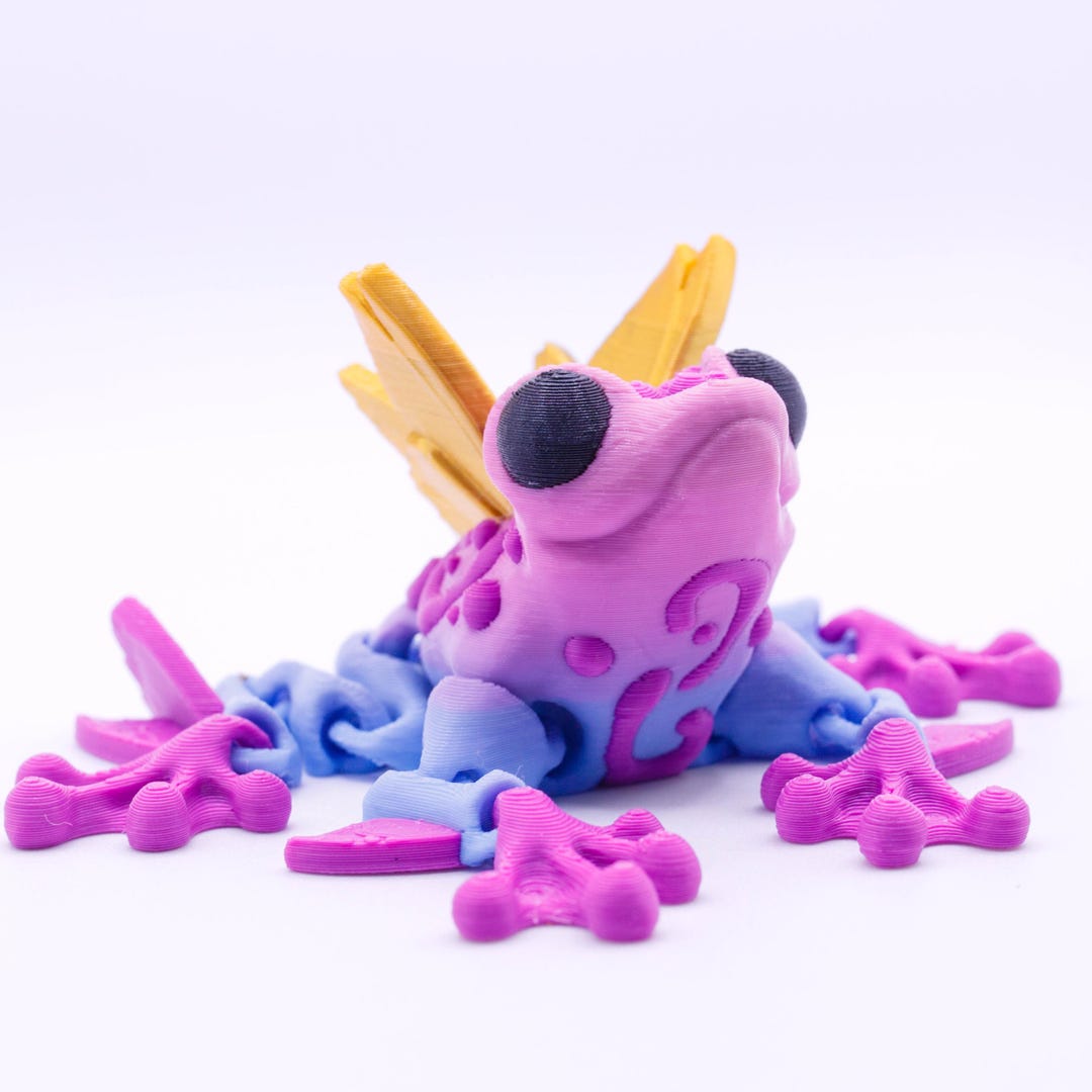 3D Printed Articulated Butterfly Frog Figure-flexi Fidget Sensory Toy ...