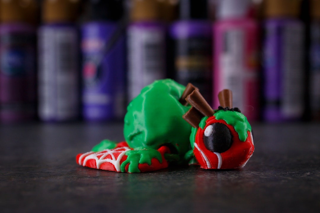 3D Printed Articulated Poison Apple Turtle Fidget Sensory Toy for Adhd ...