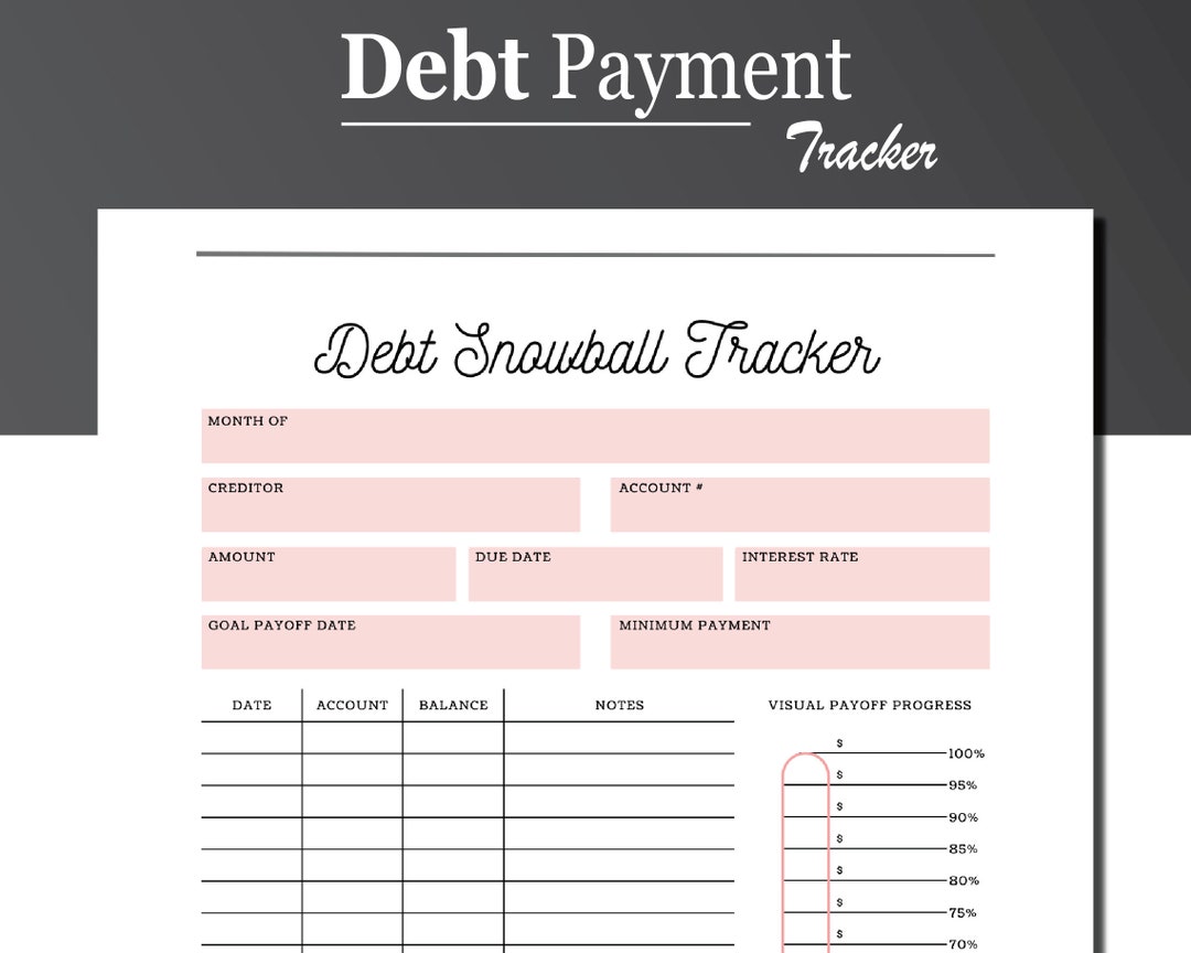 Debt Payoff Tracker Debt Snowball Debt Payoff Chart Debt - Etsy