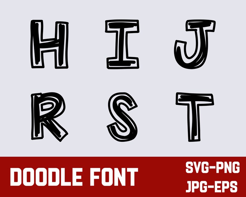 Doodle Font SVG: Letters & Numbers (digital Download) - Etsy