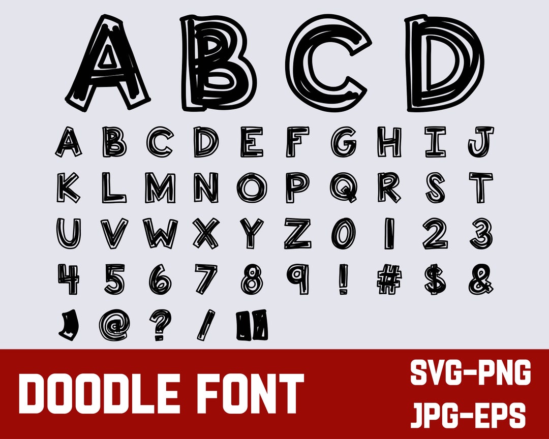Doodle Font Svg Doodle Font Png Doodle Letters Svg Doodle Alphabet Svg ...
