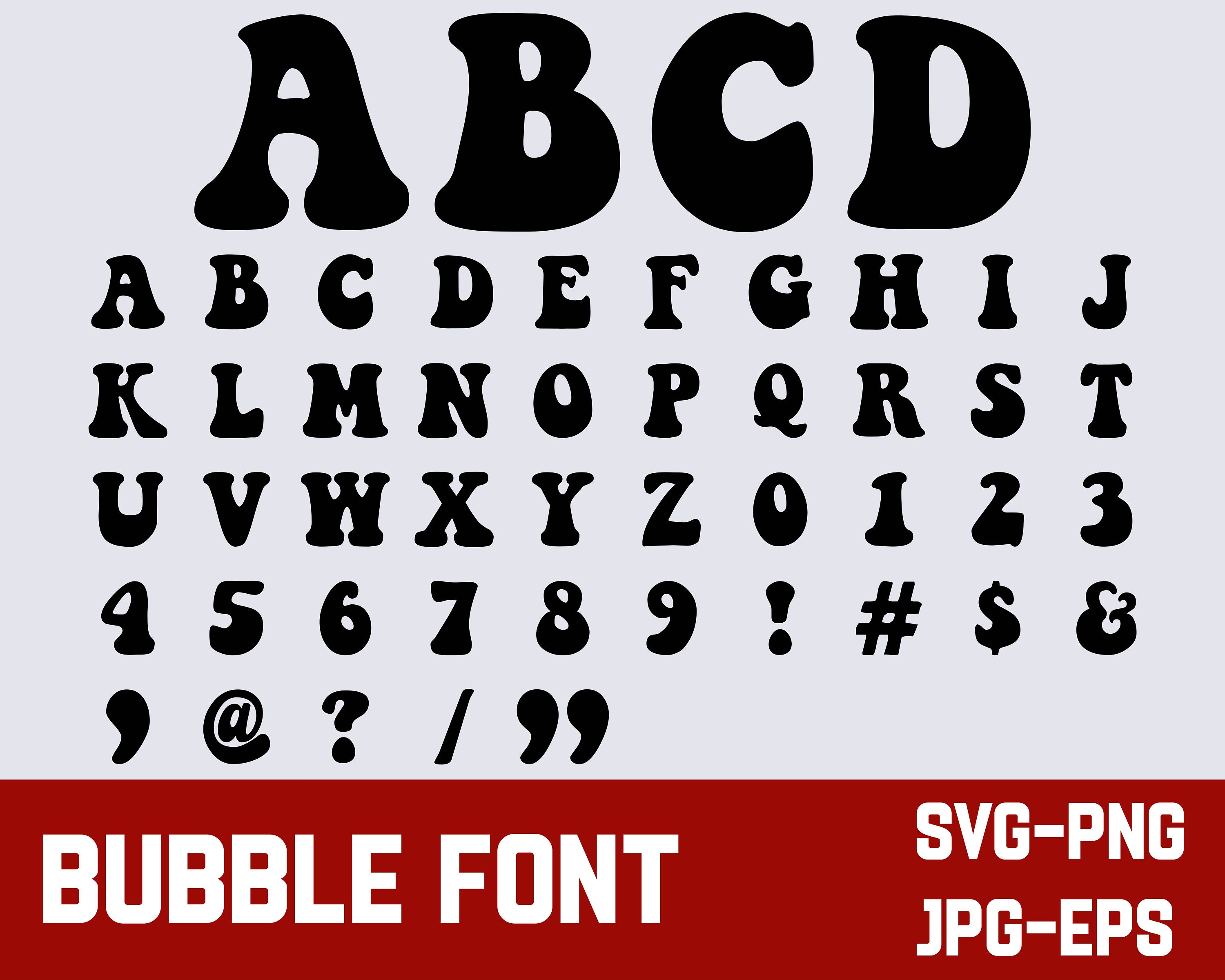 Bubble Font | Groovy Font | Bubble Script Font | Bubble Letters Svg ...