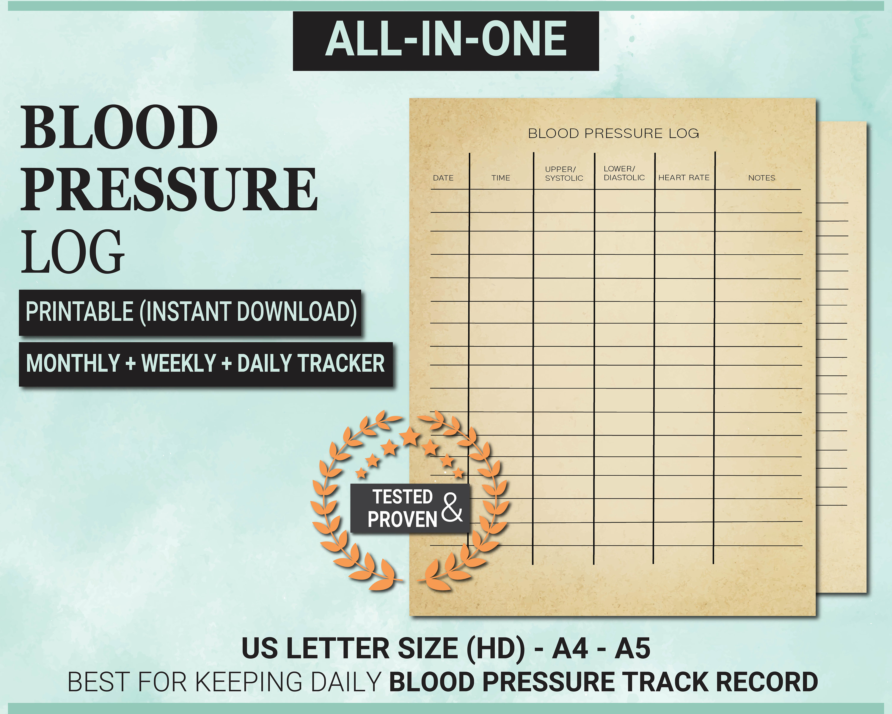 Blood Pressure Log Blood Pressure Chart Blood Pressure Hypertension ...