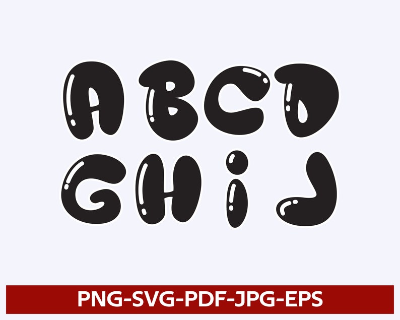 Bubbly Font Alphabet: 70s Retro Graffiti (digital Download) - Etsy