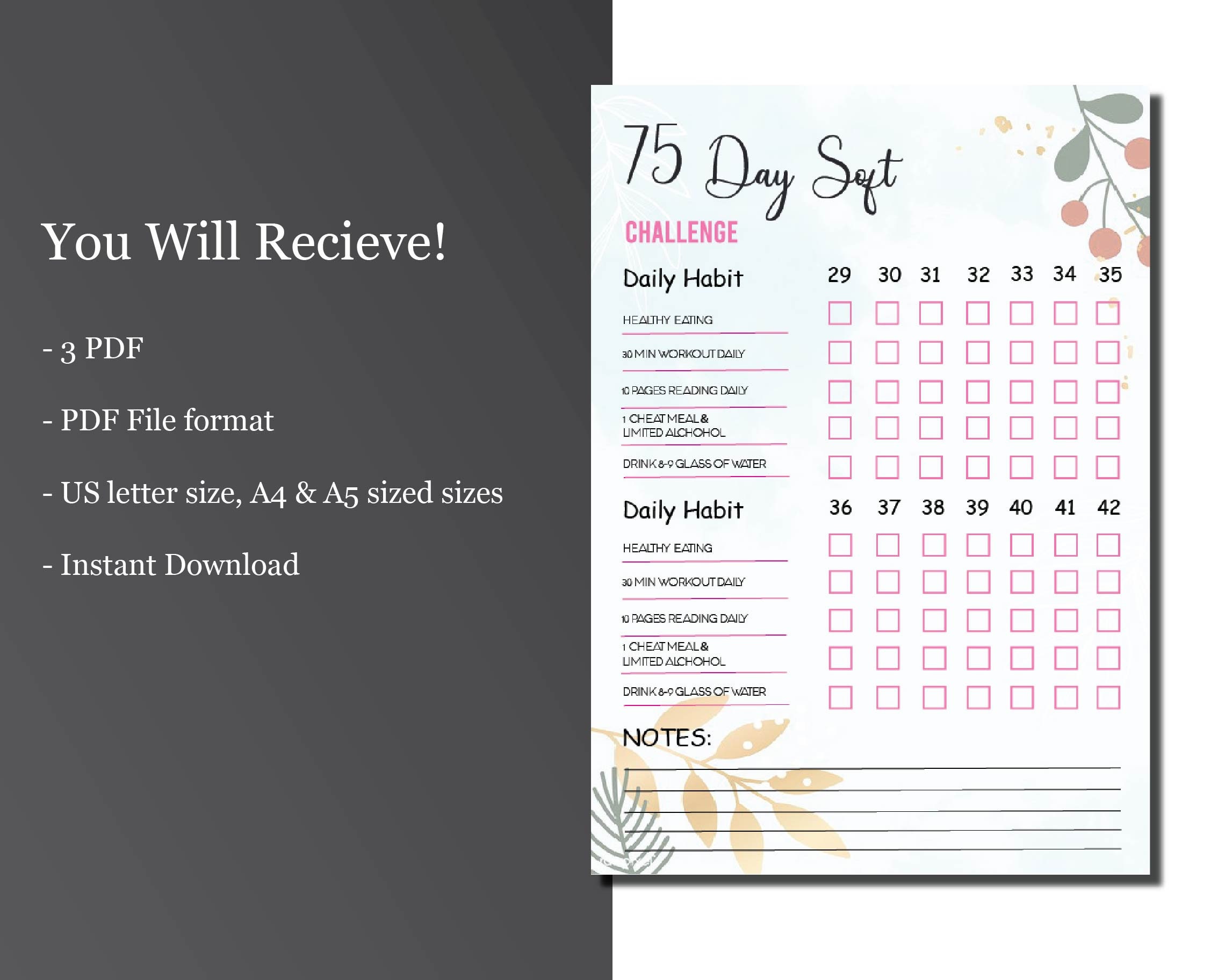 75 Soft Challenge 75 Day Challenge 75 Soft 75 Soft Printable 75 Soft ...