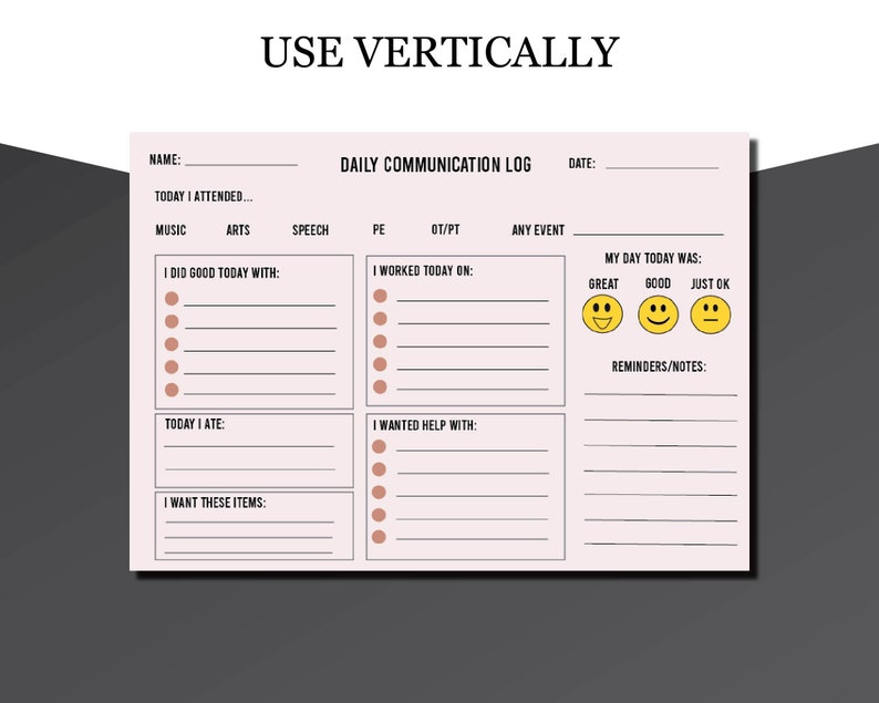 Daily Communication Log: Parent-teacher Report (PDF) - Etsy