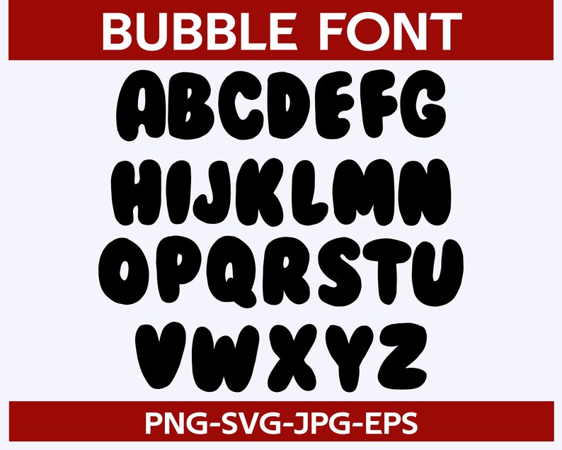 Bubble Font Groovy Font Bubble Script Font Bubble Letters Svg Retro ...