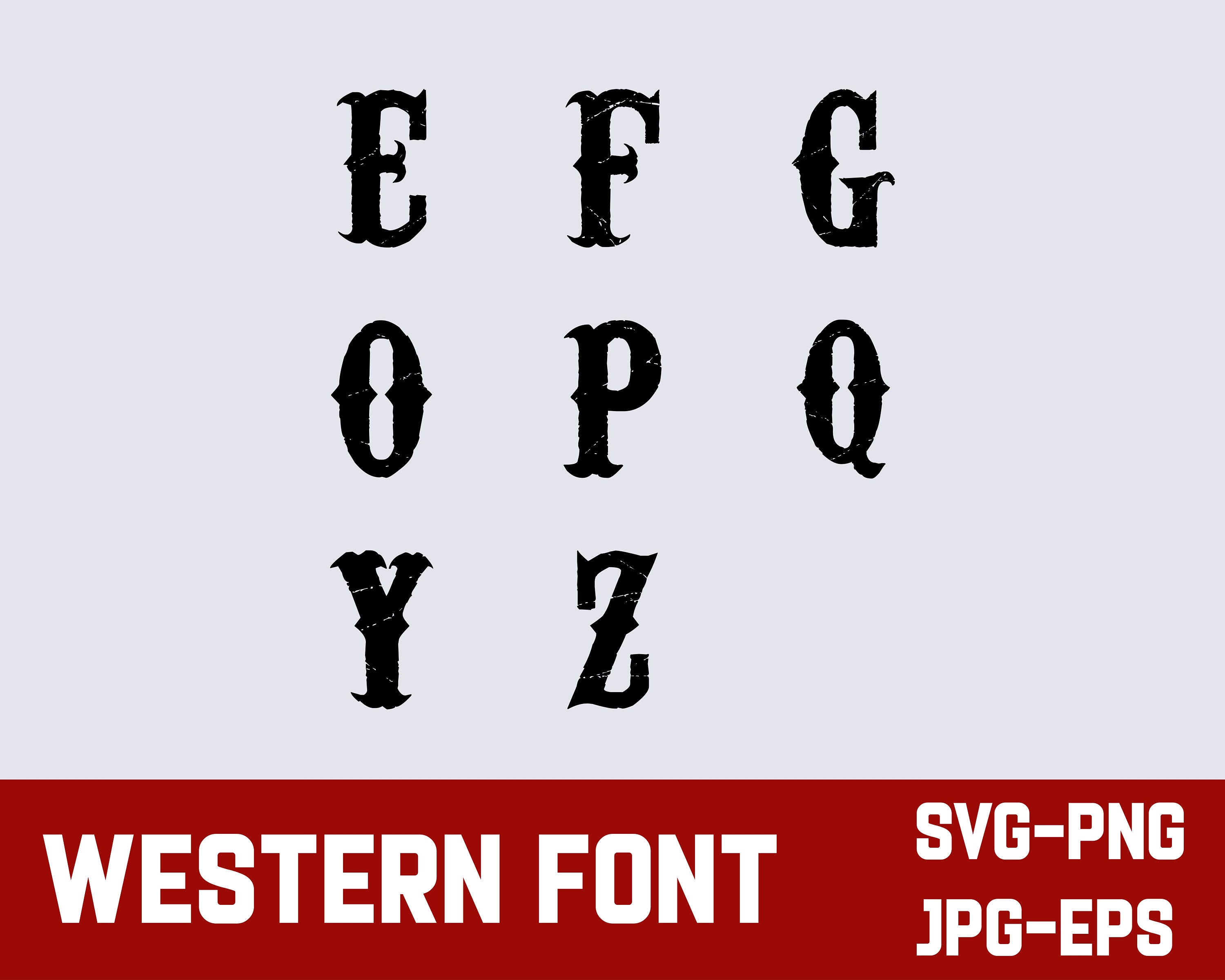 Cowboy Font: Western Style (digital Download) - Etsy