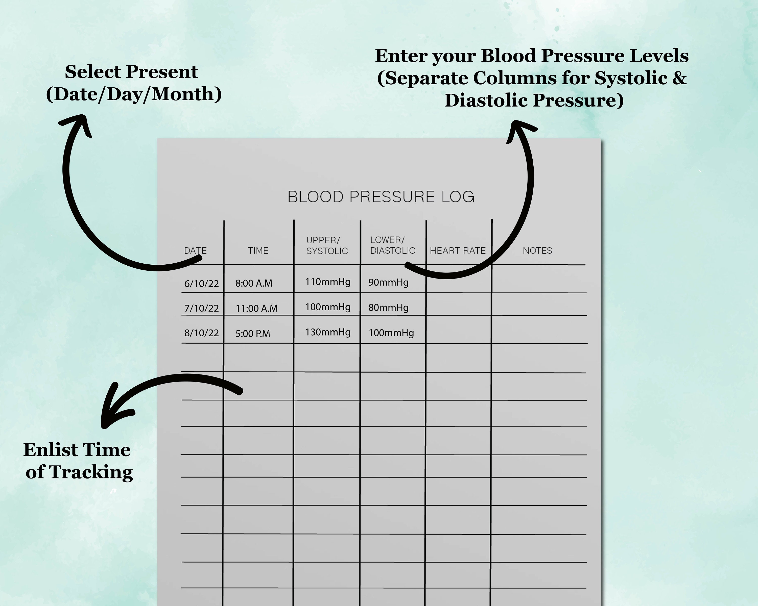 Blood Pressure Log Blood Pressure Chart Blood Pressure Hypertension ...