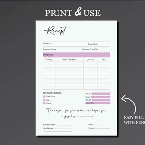 Receipt Template | Receipts | Business Receipt | Invoice Receipt ...