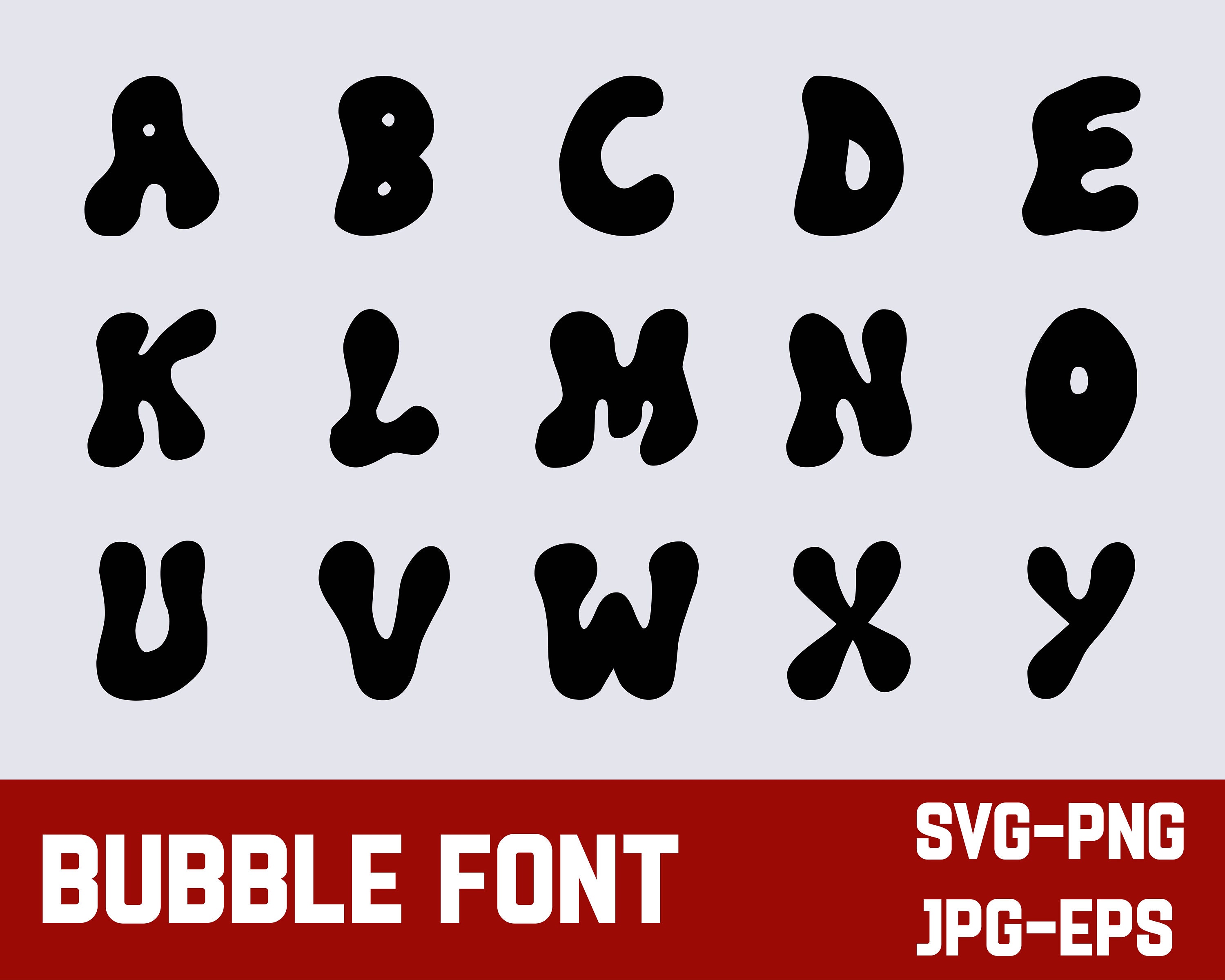 Bubble Font | Groovy Font | Bubble Script Font | Bubble Letters Svg ...