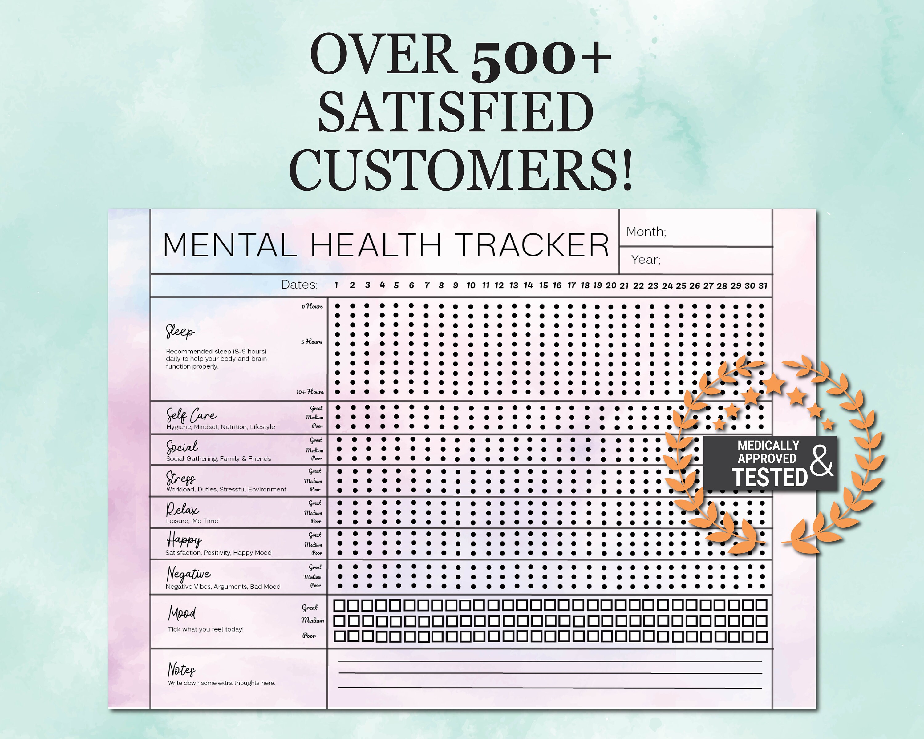 Mental Health Tracker Anxiety Log Anxiety Worksheets Anxiety Workbook ...