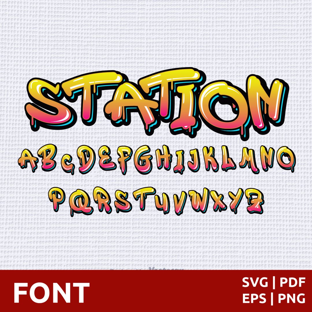 Dripping Graffiti Font: Bubble Style Alphabet (digital Download) - Etsy