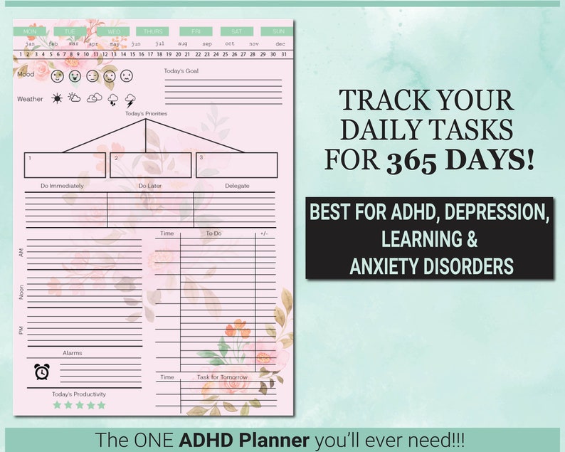 Adhd Daily Planner Adhd Digital Planner Adhd to Do List to Do List Adhd ...