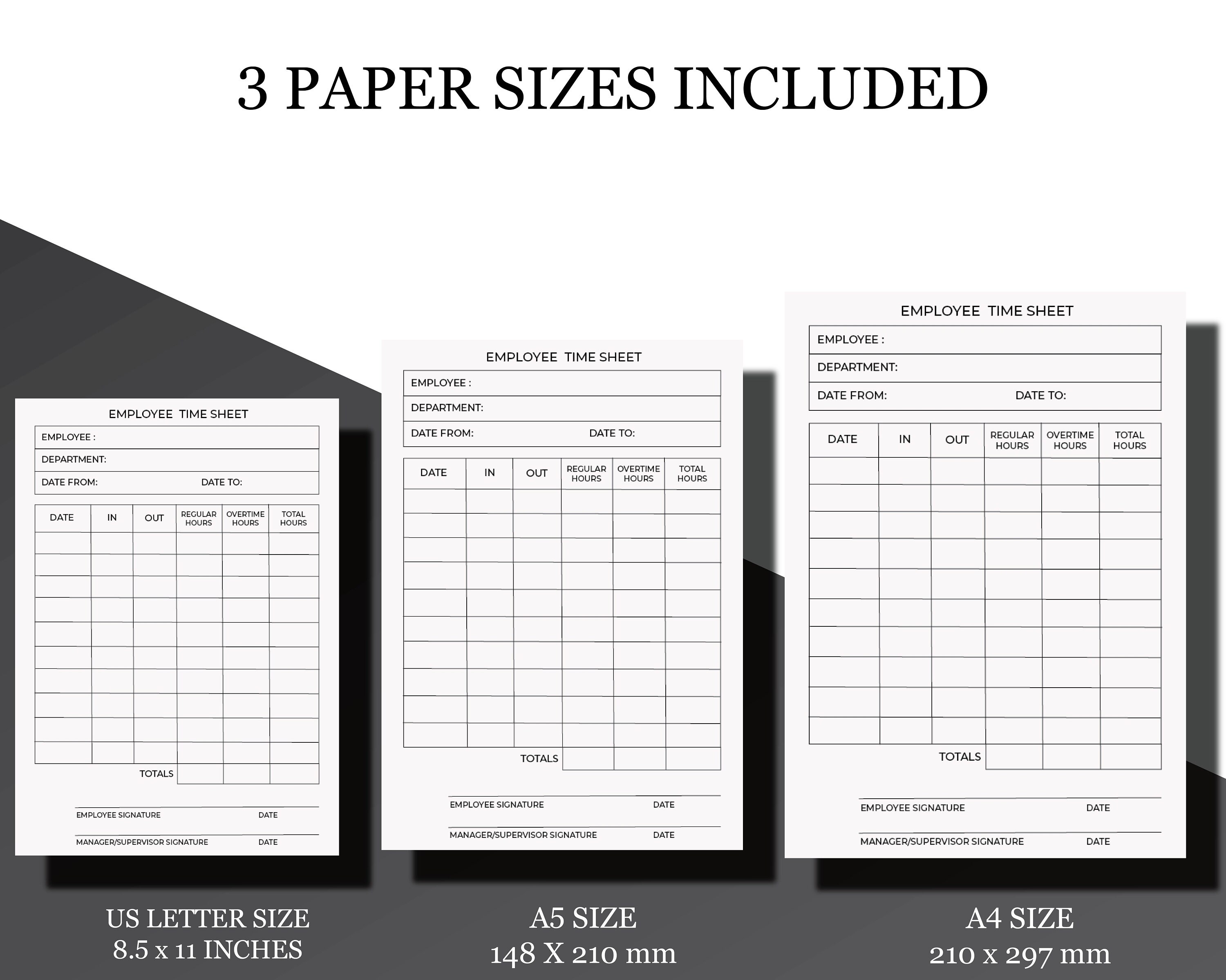 Time Log | Timer Tracker | Employee Timesheet | Time Sheet Log Book ...