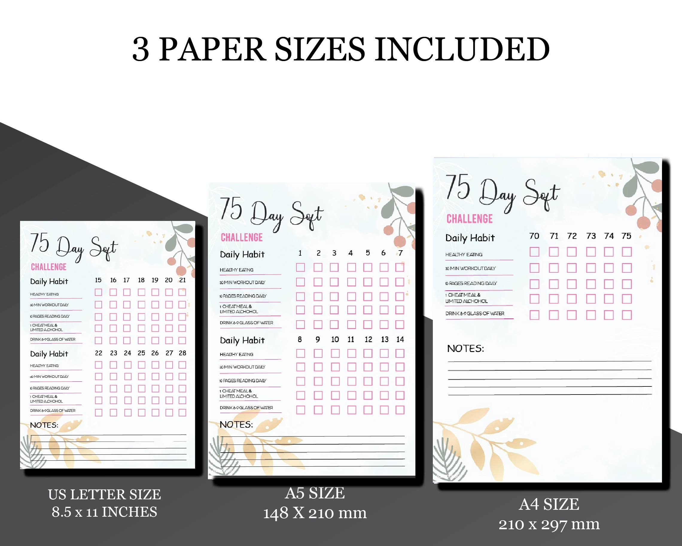 75 Soft Challenge 75 Day Challenge 75 Soft 75 Soft Printable 75 Soft ...