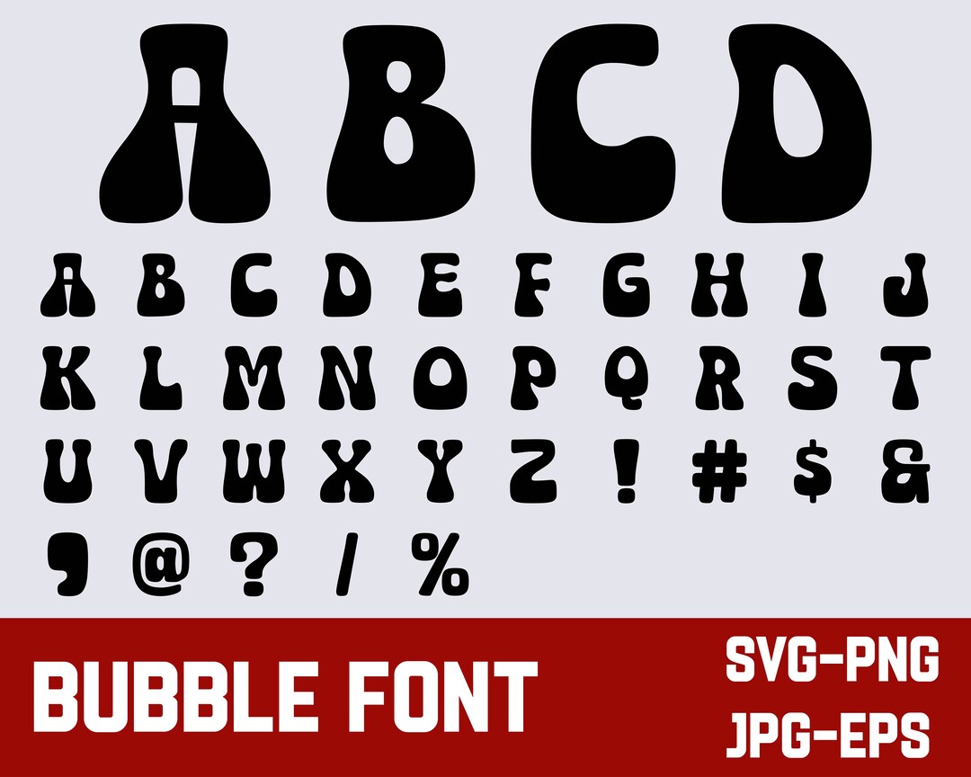 Bubble Font | Groovy Font | Bubble Script Font | Bubble Letters Svg ...