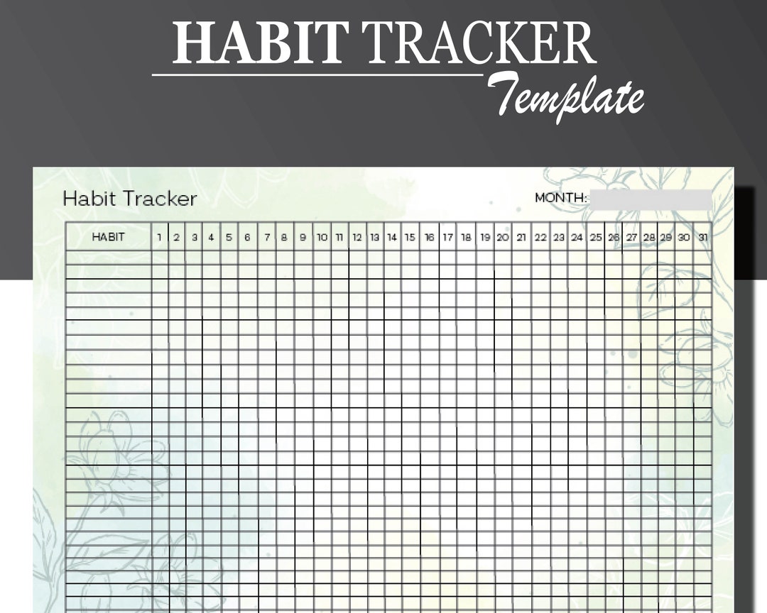 Habbit Tracker | 30 Day Habit Tracker | Monthly Habit Tracker | Circle ...