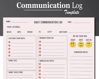 Teacher Parent Daily Communication Log - Etsy