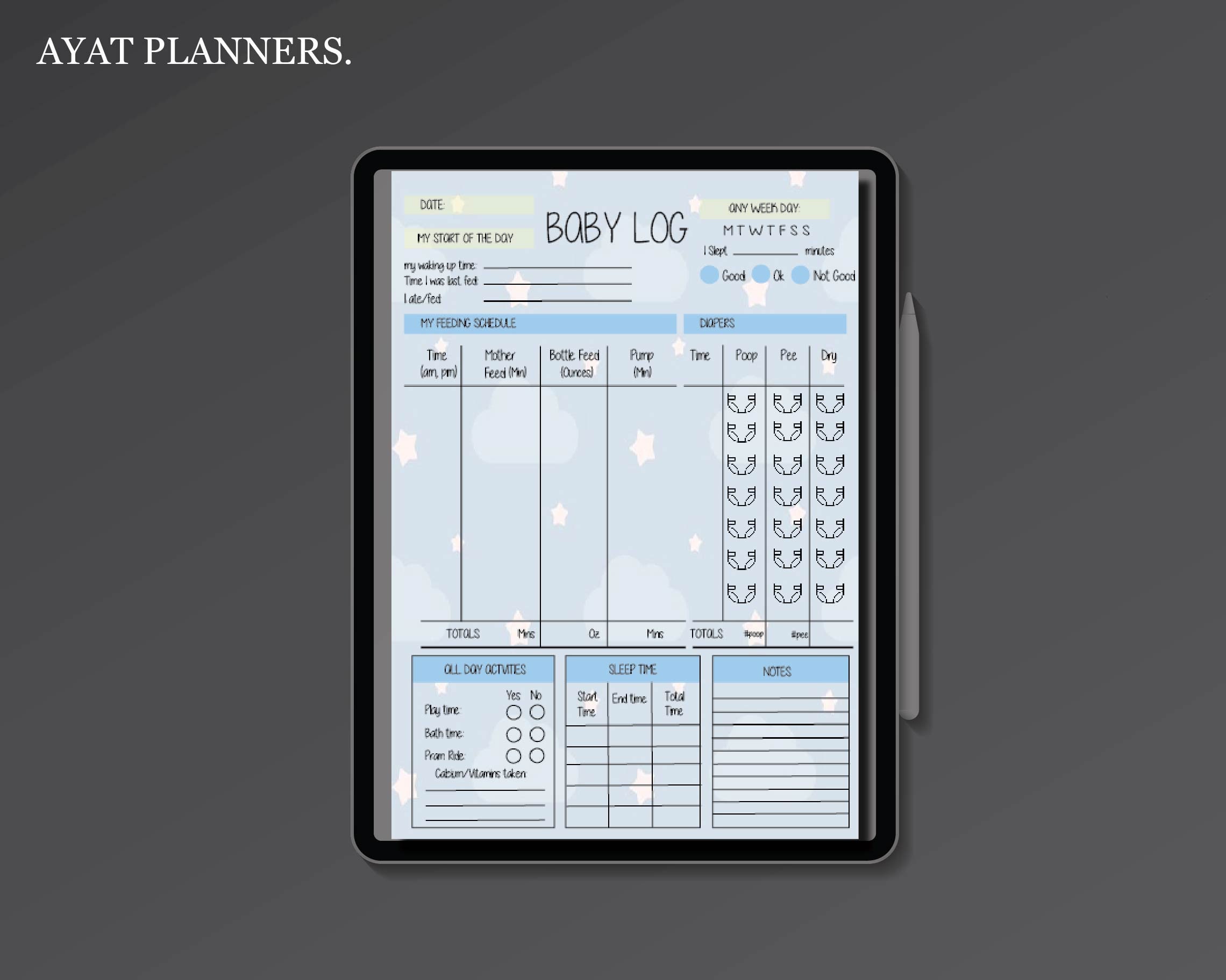 Baby Log Book Baby Daily Log Baby Log Baby Daily Log - Etsy