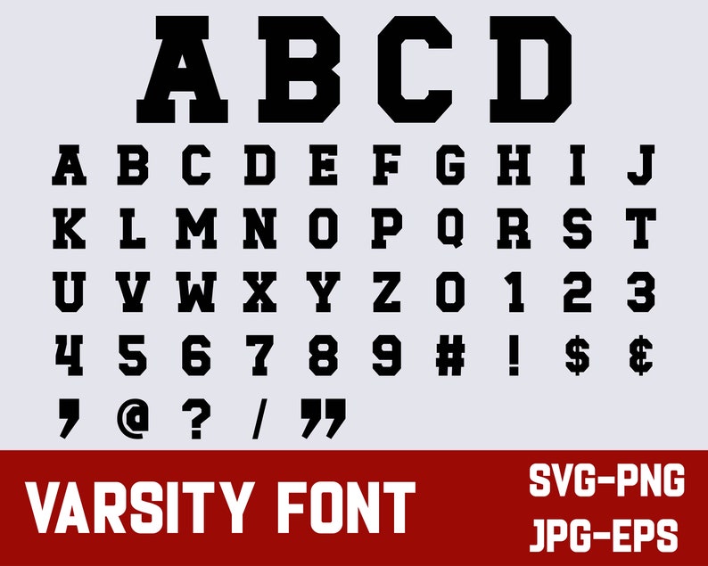 Varsity Font SVG: College Sport Letters (digital Download) - Etsy