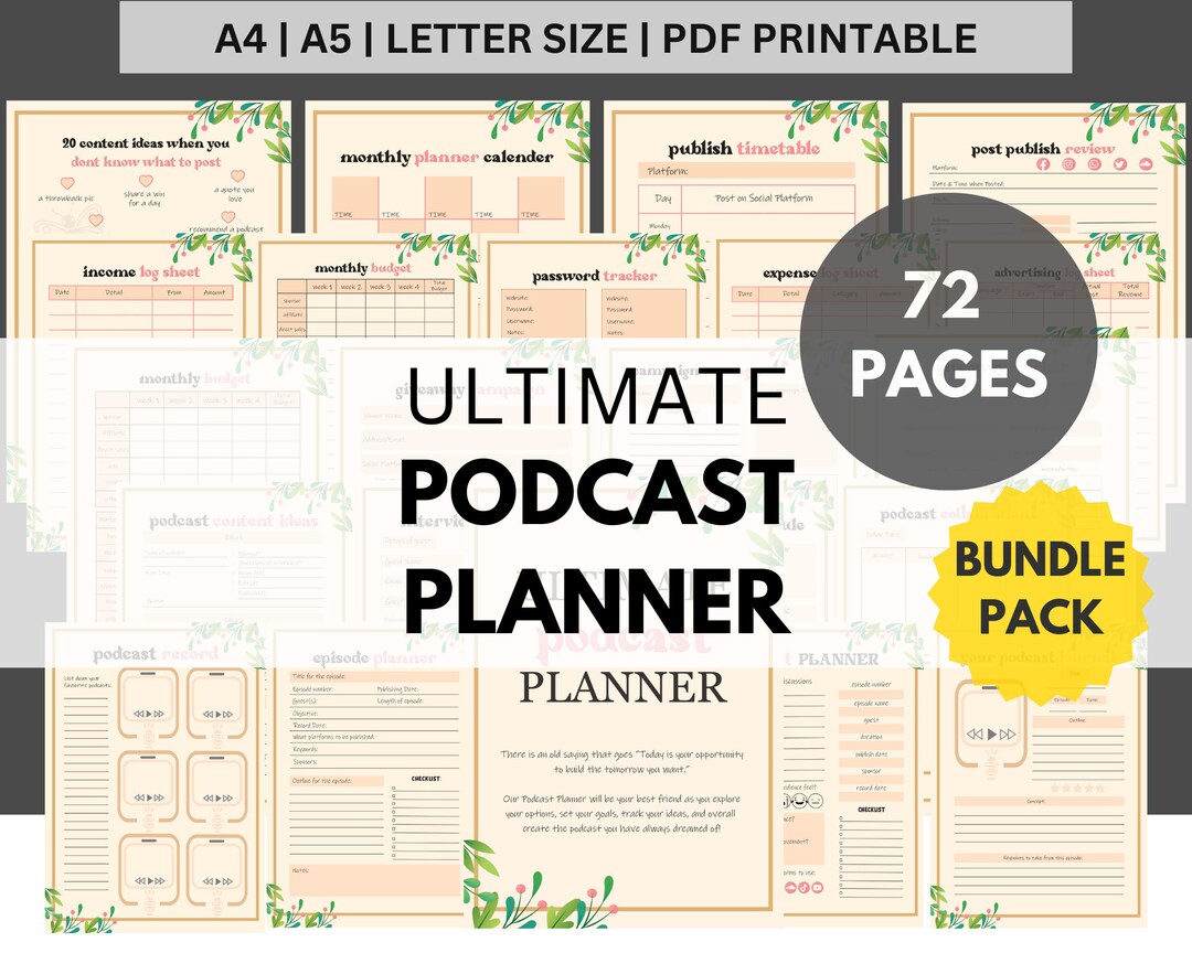 Podcast Planner | Podcast Template | Podcast | Podcast Checklist ...