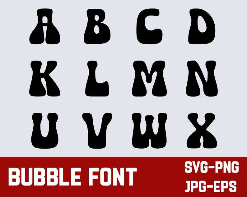 Bubble Font | Groovy Font | Bubble Script Font | Bubble Letters Svg ...
