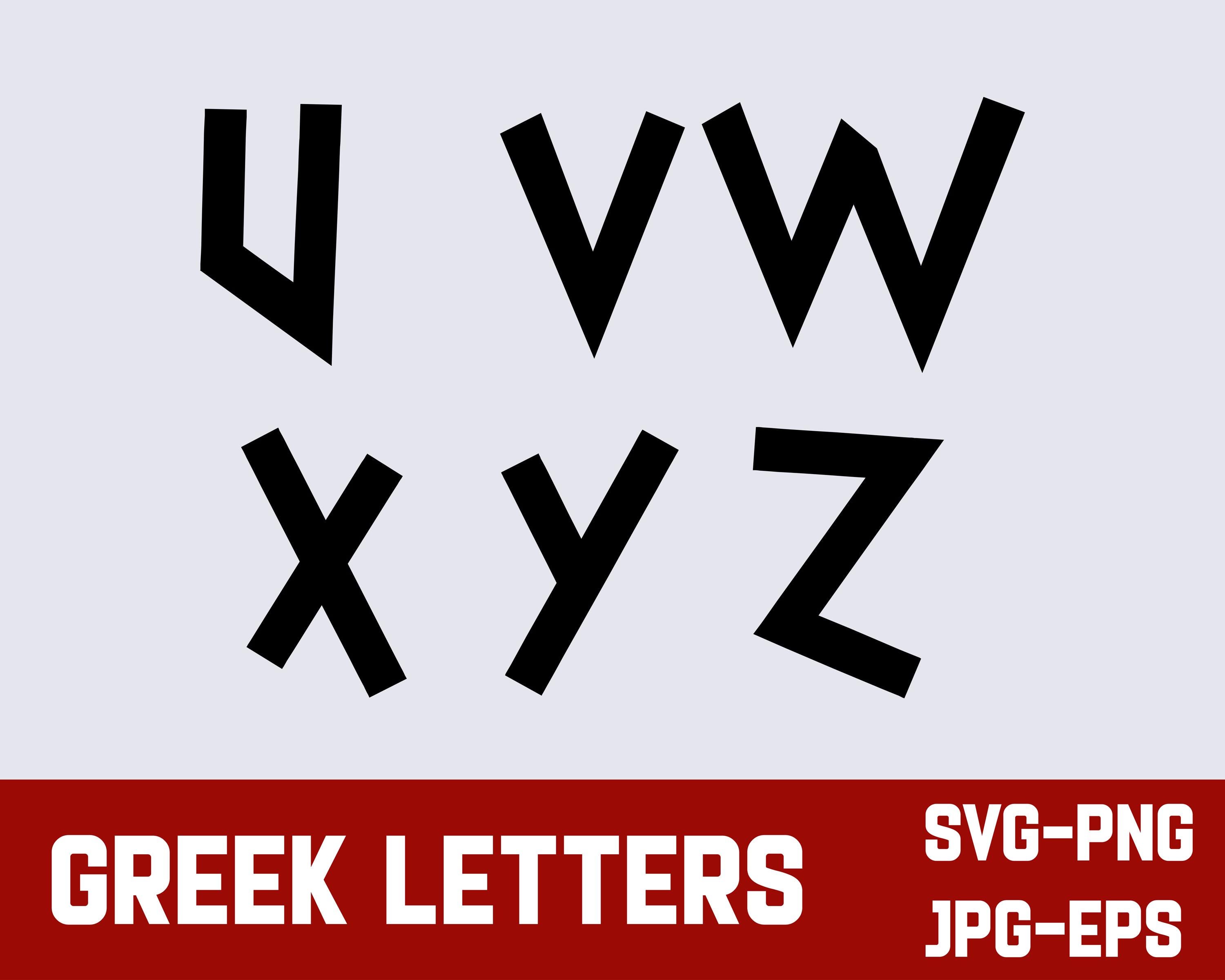 Greek Alphabet SVG Files: Sorority Letters Clipart (digital Download ...