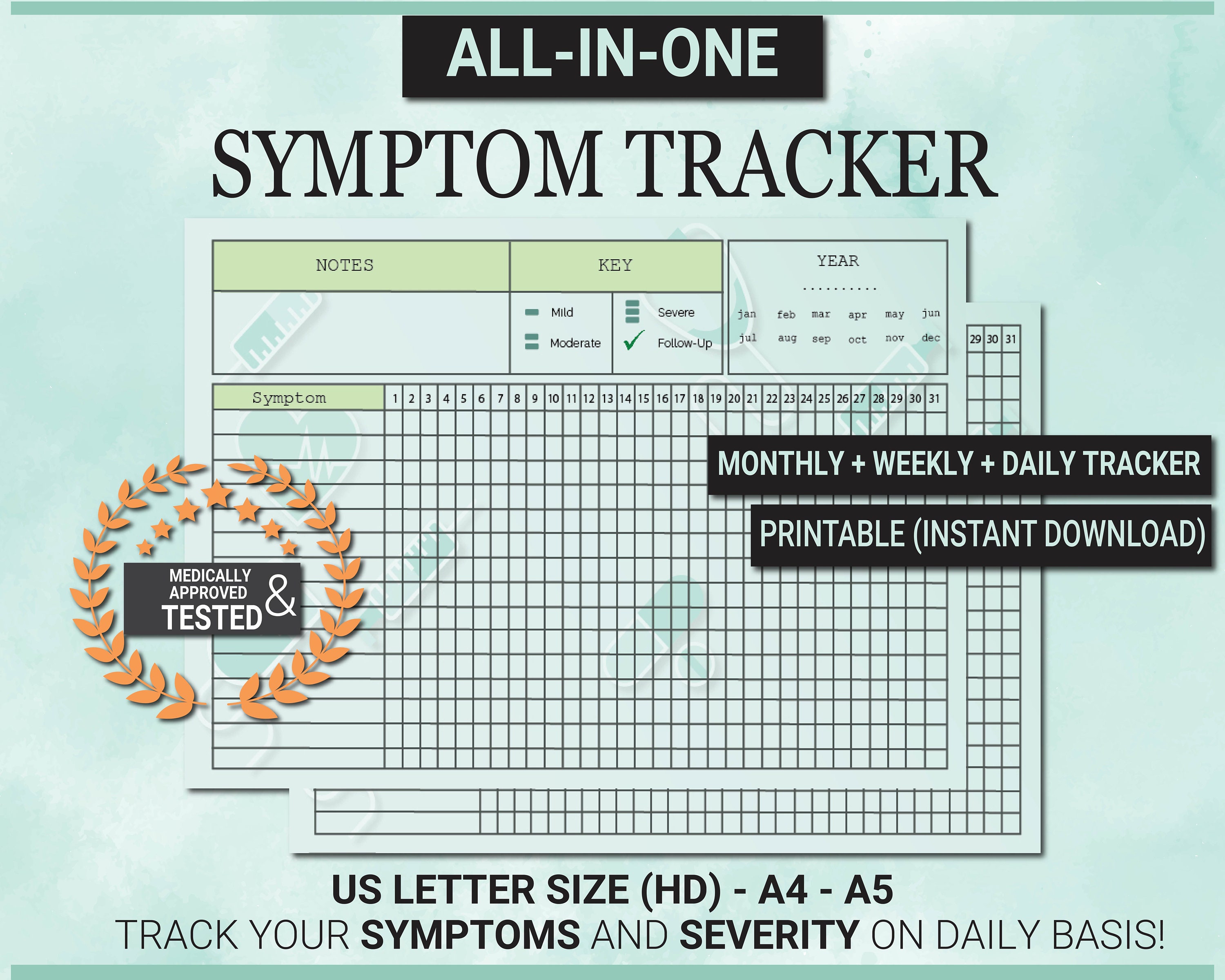 Symptom Tracker Pain Tracker Medical Tracker Migraine Tracker IBS ...