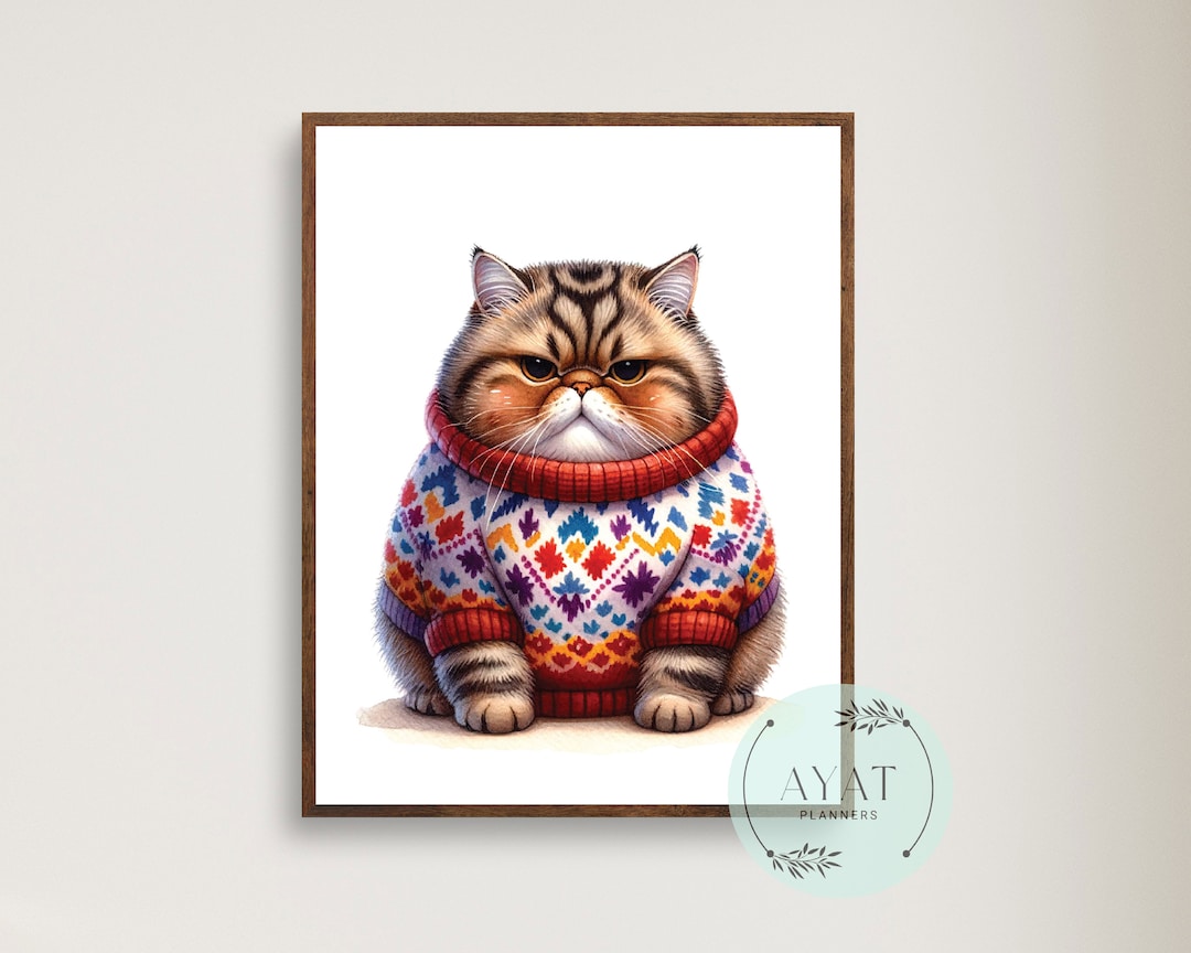 Babushka Cat | Cat Wall Poster | Cat Print | Catful | Cat Mom | Cat ...