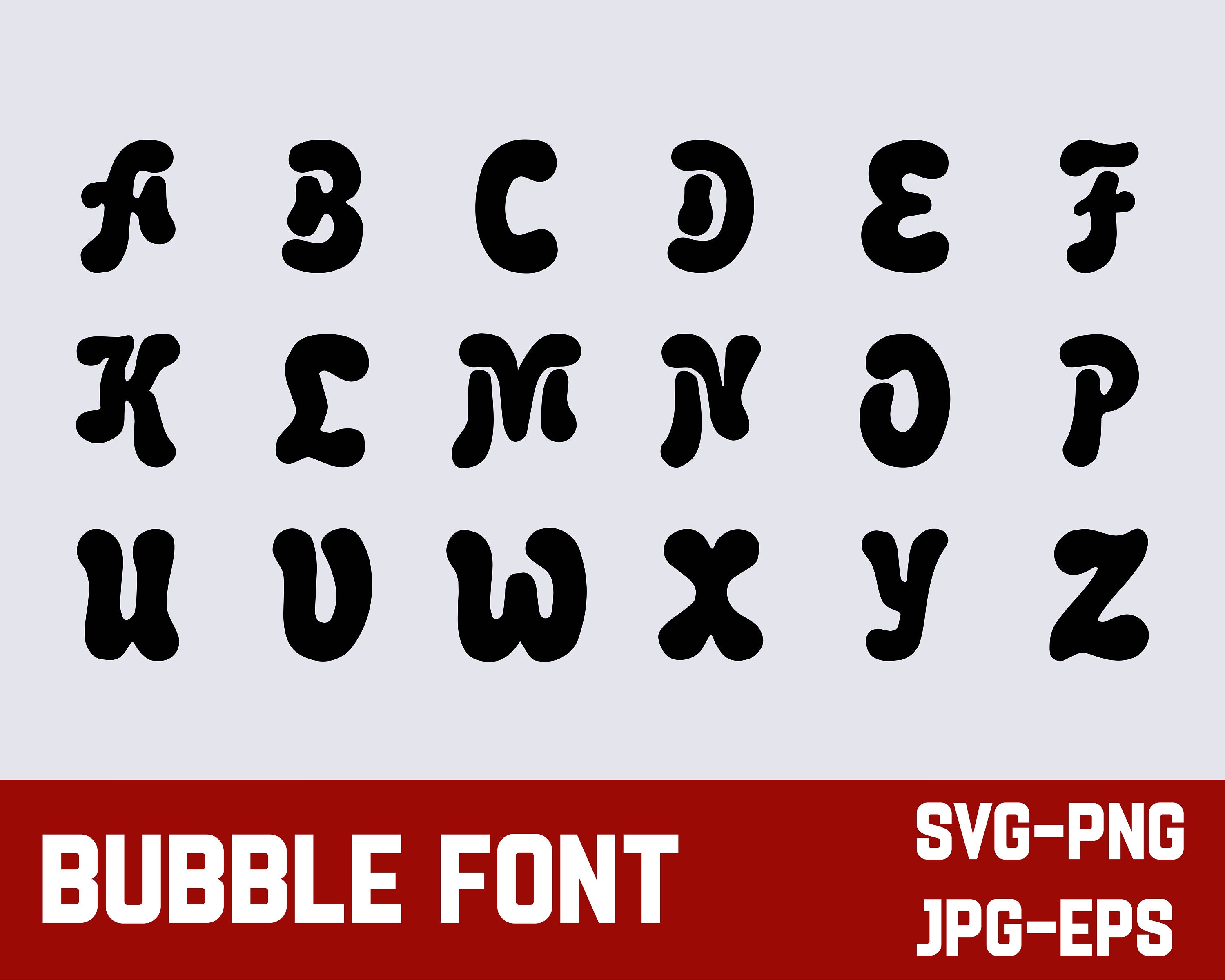 Bubble Font | Groovy Font | Bubble Script Font | Bubble Letters Svg ...