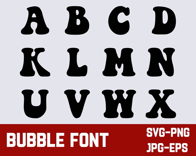 Bubble Font | Groovy Font | Bubble Script Font | Bubble Letters Svg ...