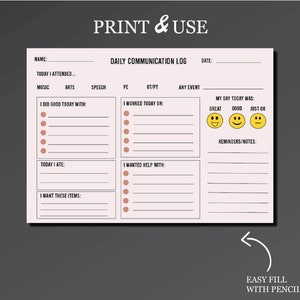 Daily Communication Log: Parent-teacher Report (PDF) - Etsy
