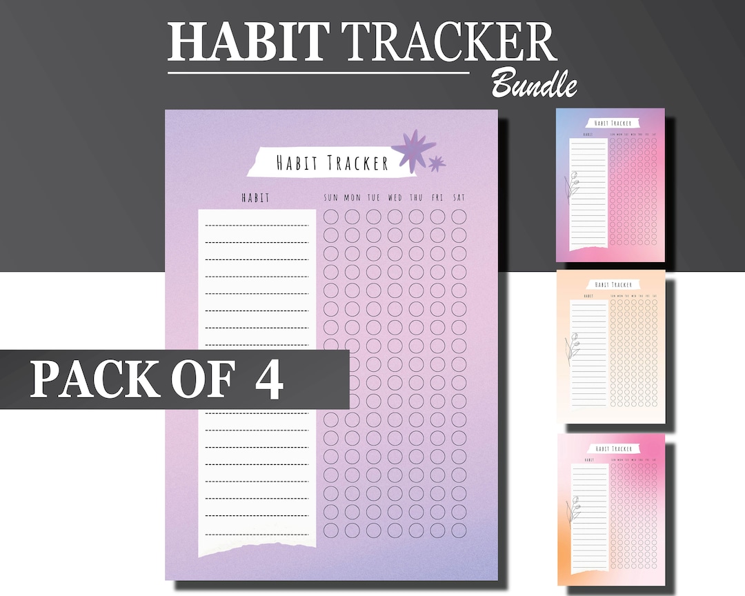 Habbit Tracker 30 Day Habit Tracker Monthly Habit Tracker Circle Habit ...