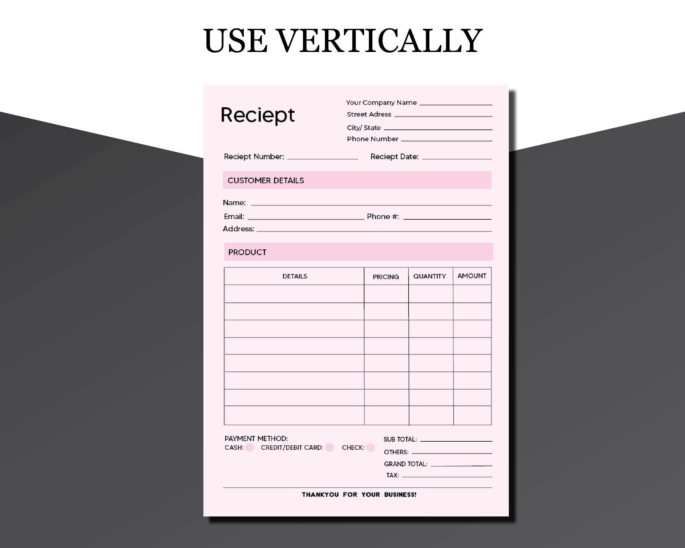 Receipt Template | Receipts | Business Receipt | Invoice Receipt ...