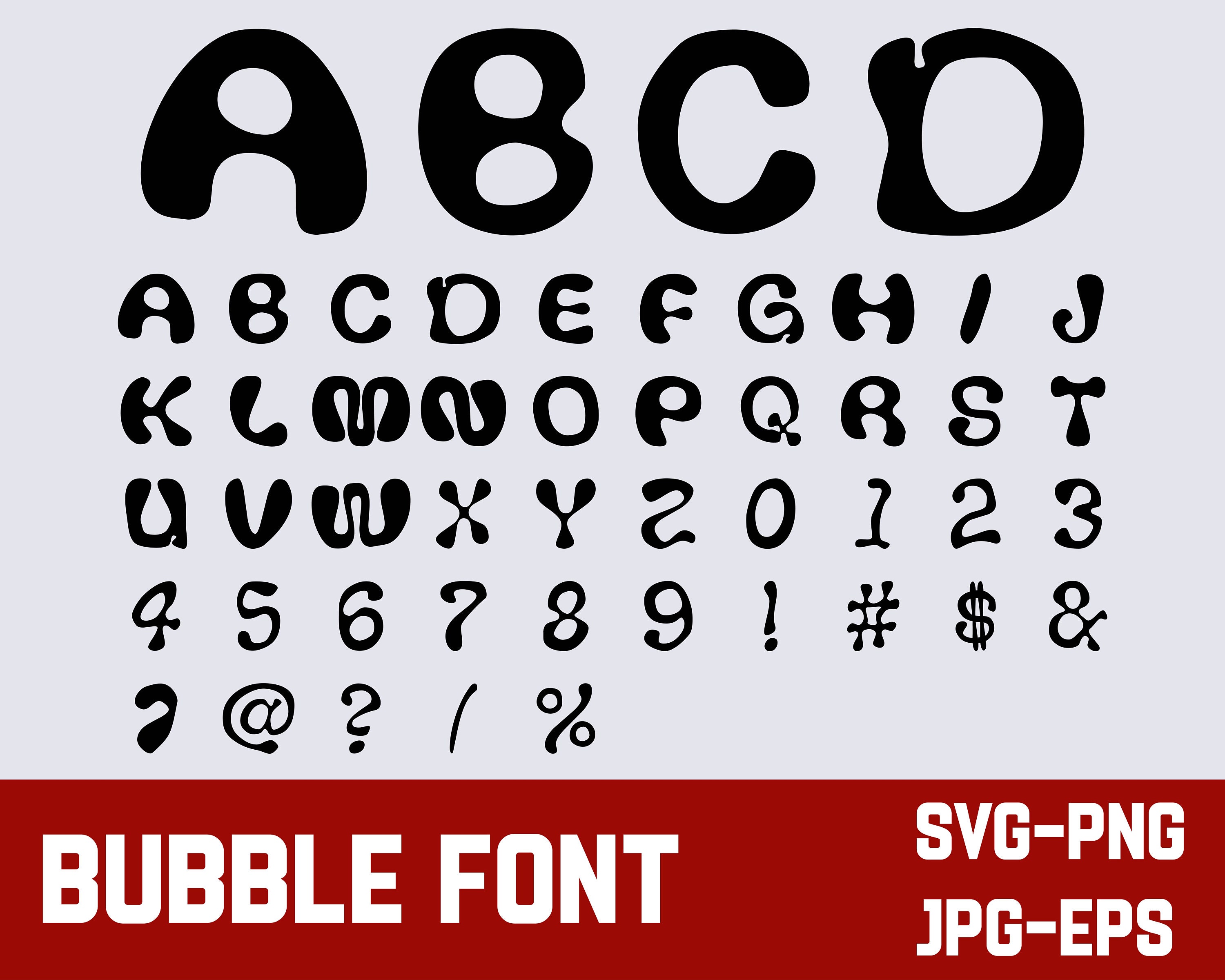 Bubble Font | Groovy Font | Bubble Script Font | Bubble Letters Svg ...