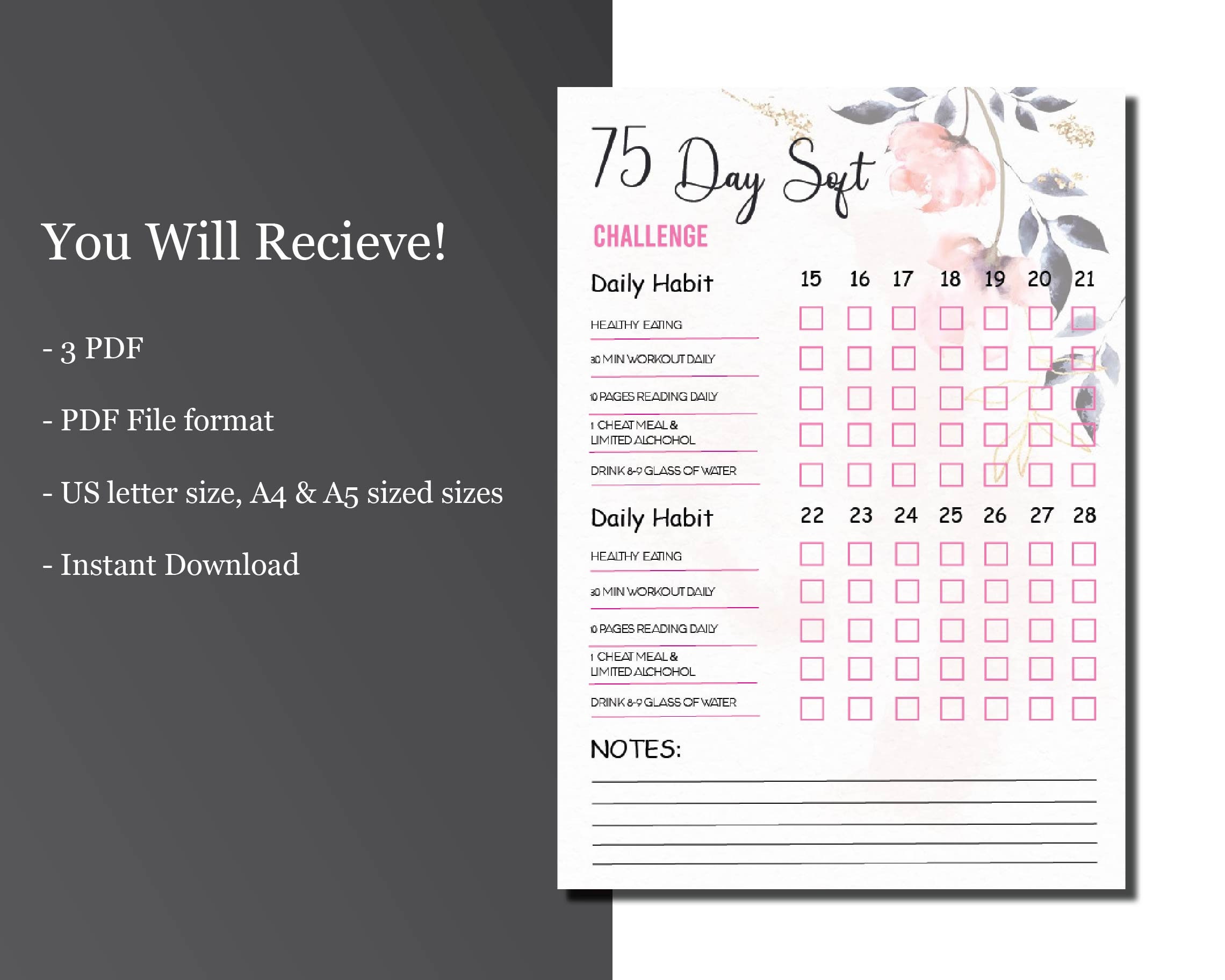 75 Soft Challenge | 75 Day Challenge | 75 Soft | 75 Soft Printable | 75 ...