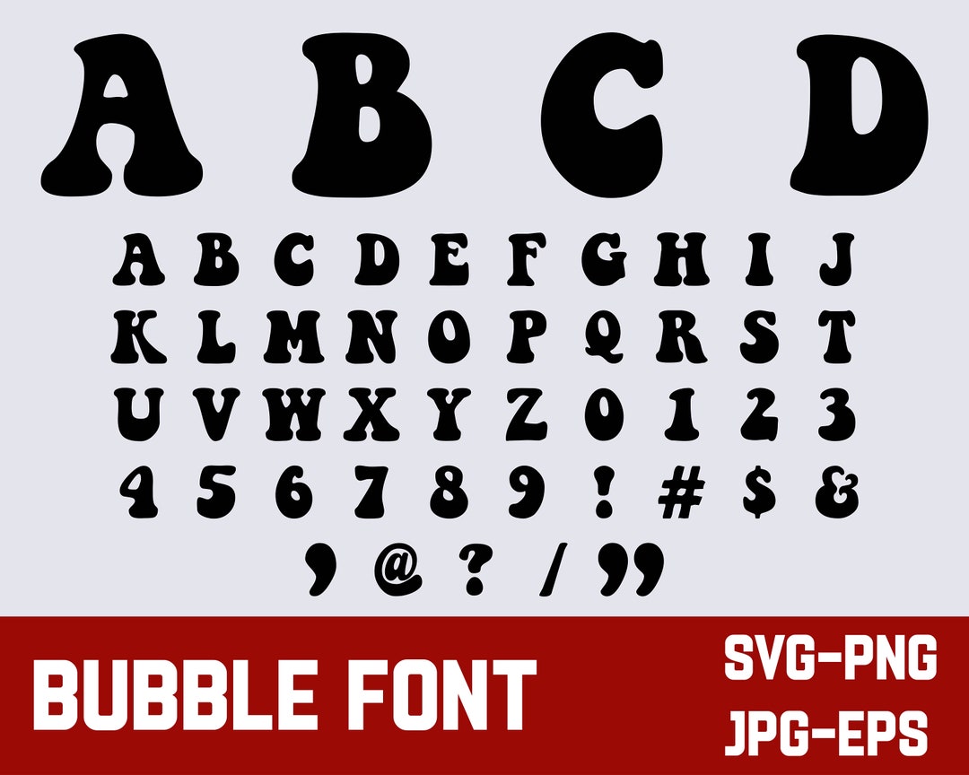 Bubble Font Groovy Font Bubble Script Font Bubble Letters Svg Retro ...