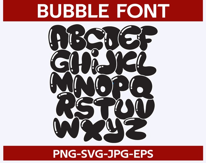 Bubbly Font Bubble Letters Font Bubble Font Svg Ttf Layred for Cricut Cute Bubble Letters Bubble ...