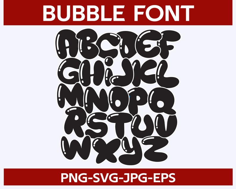 Bubbly Font Alphabet: 70s Retro Graffiti (digital Download) - Etsy