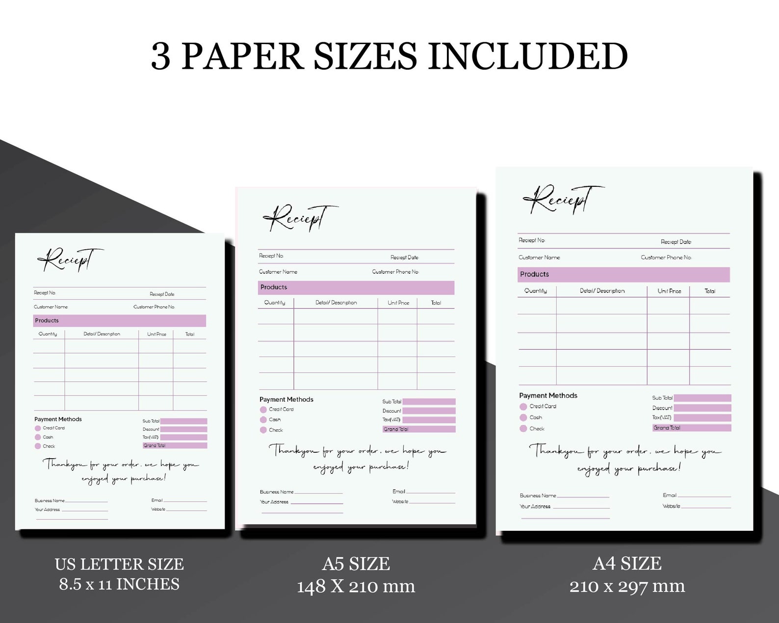 Receipt Template | Receipts | Business Receipt | Invoice Receipt ...