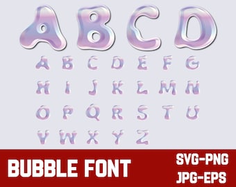 Bubble Font Groovy Font Bubble Script Font Bubble Letters Svg Retro ...