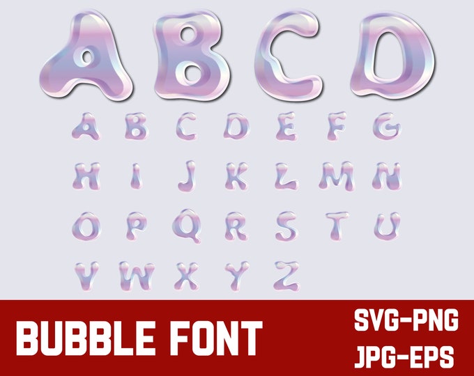 Bubbly Font Bubble Letters Font Bubble Font Svg Ttf Layred for Cricut ...