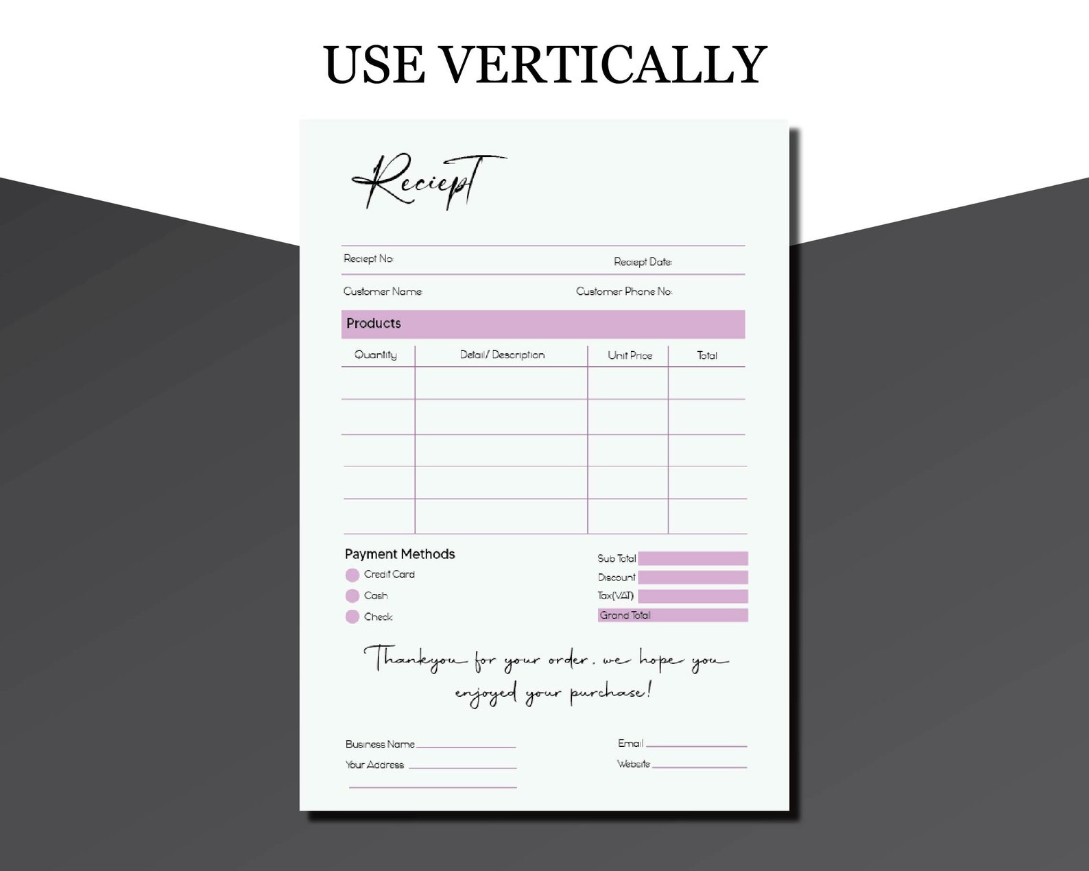 Receipt Template | Receipts | Business Receipt | Invoice Receipt ...