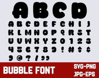Bubble Font Groovy Font Bubble Script Font Bubble Letters Svg Retro ...