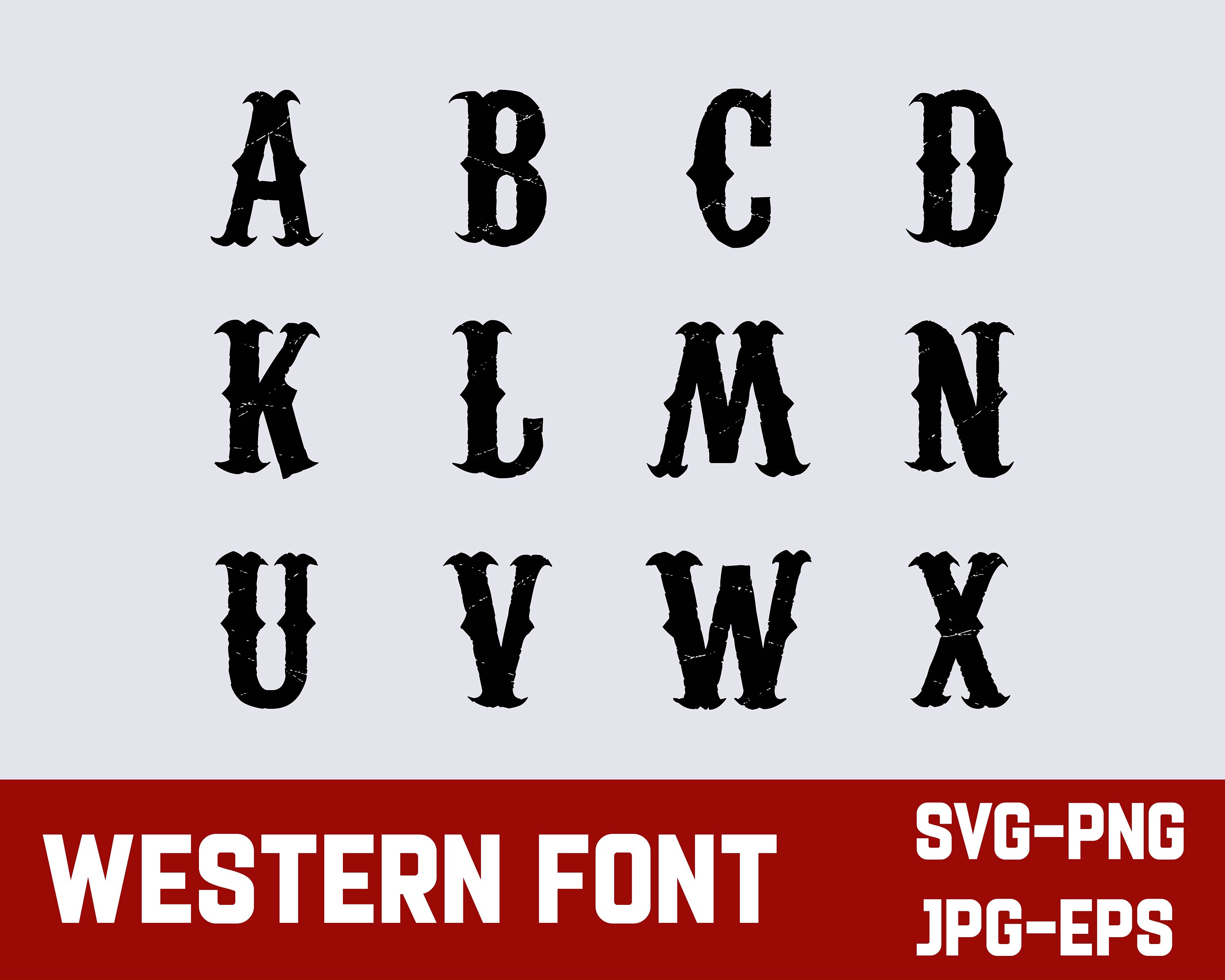 Cowboy Font: Western Style (digital Download) - Etsy