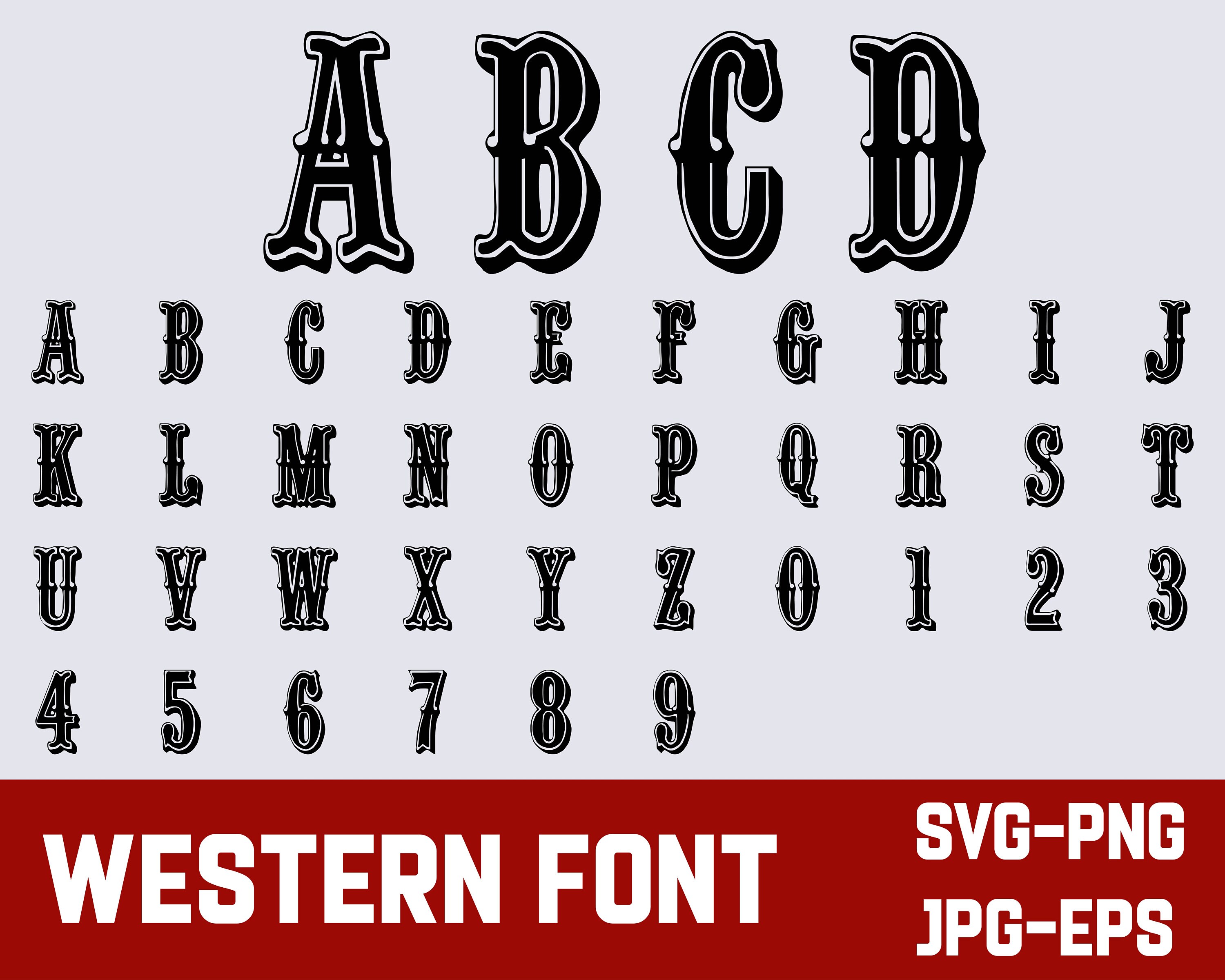 Cowboy Font: Western Style (digital Download) - Etsy