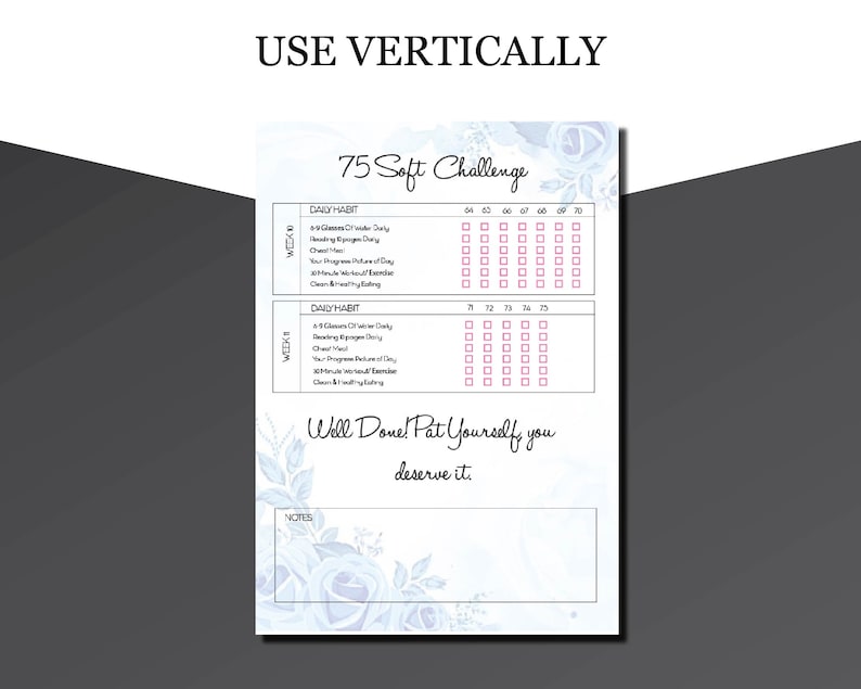 75 Soft Challenge Tracker: Printable Template (PDF) - Etsy