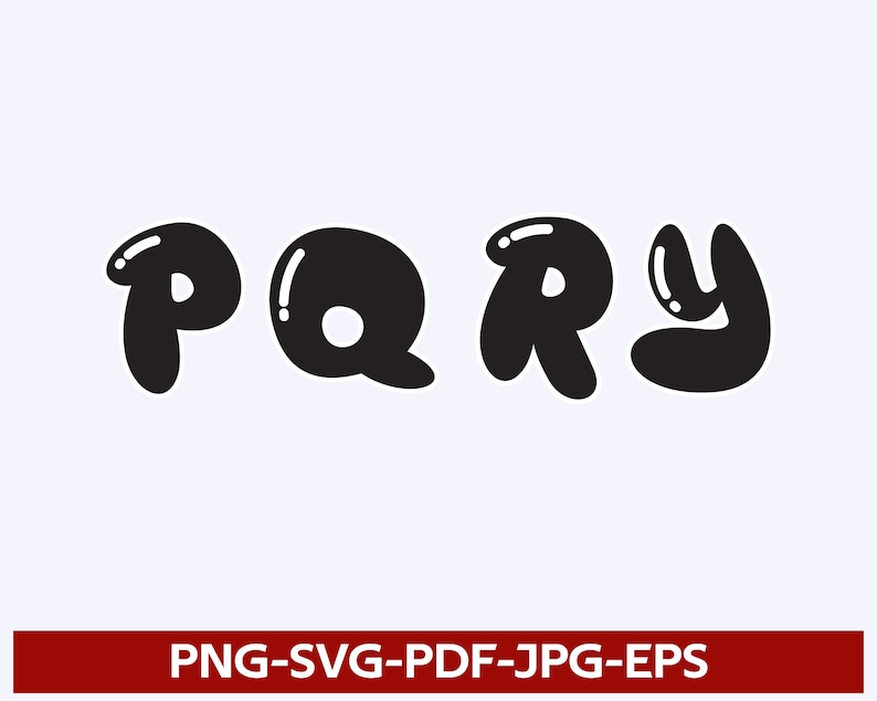 Bubbly Font Alphabet: 70s Retro Graffiti (digital Download) - Etsy